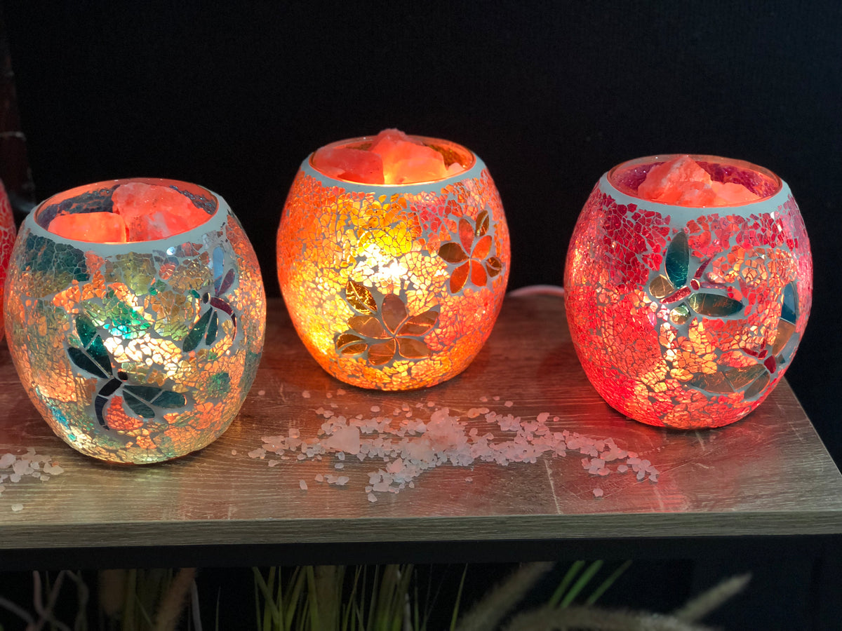 Handcrafted Mosaic Salt Lamps - Unique Glass Designs for Home Decor ...