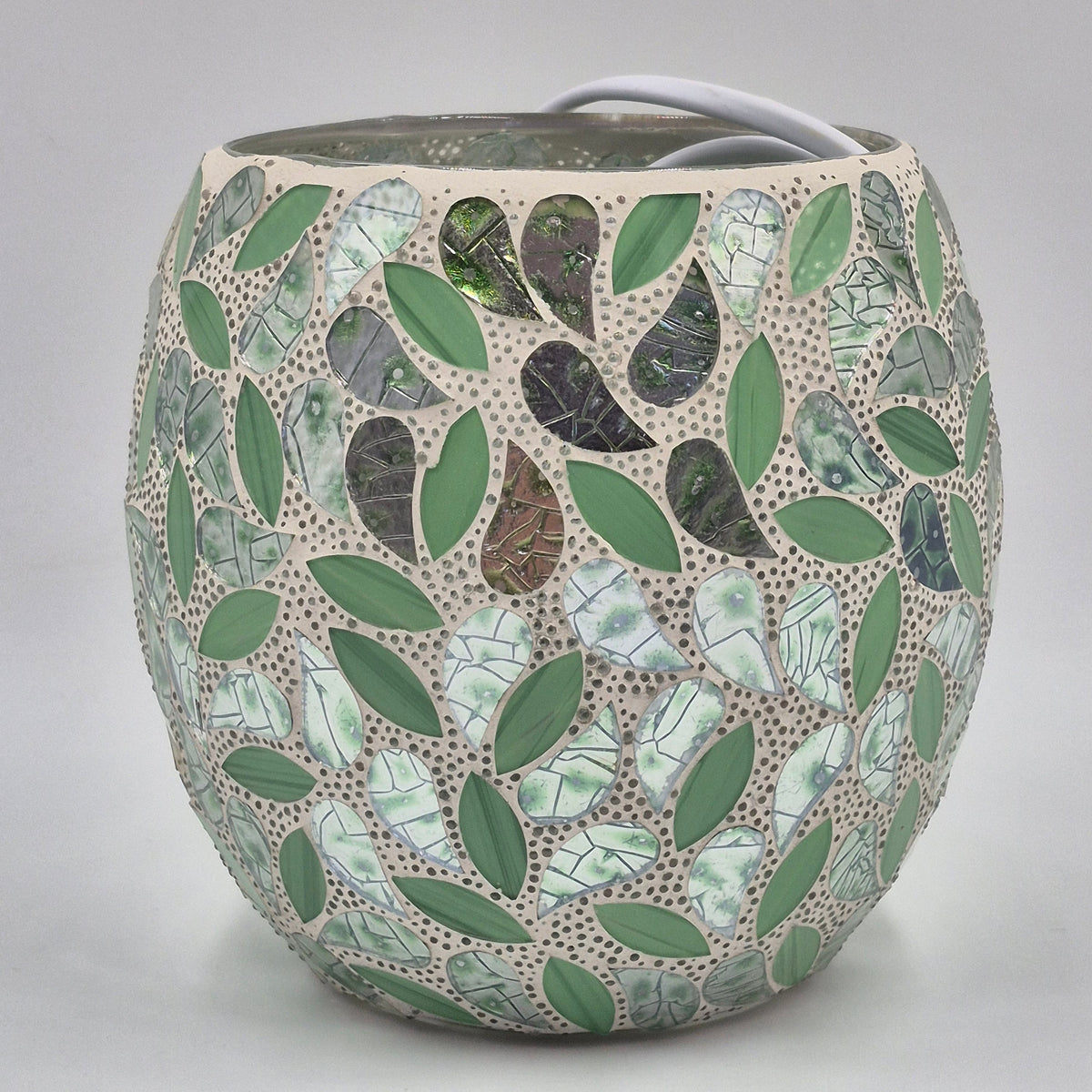 Purple Leaves Glass Mosaic Vase Bowl Himalayan Salt Lamp Natural ...