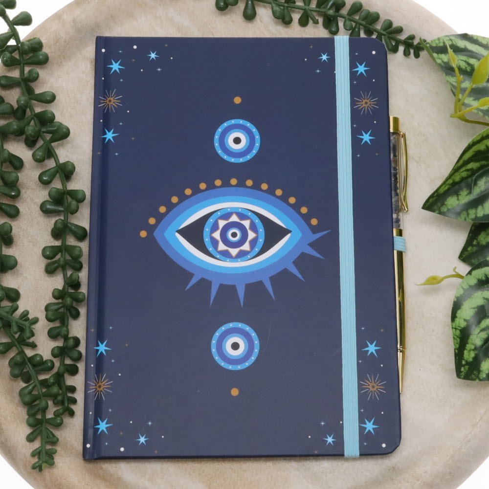 All Seeing Eye A5 Notebook with Crystal Pen – Crystal Wonderland