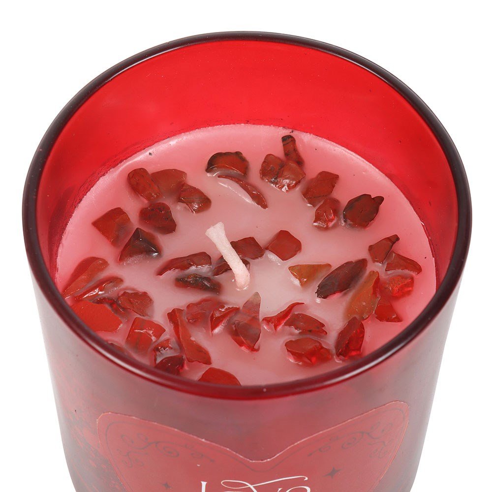 Love Potion Raspberry Crystal Chip Candle – Crystal Wonderland