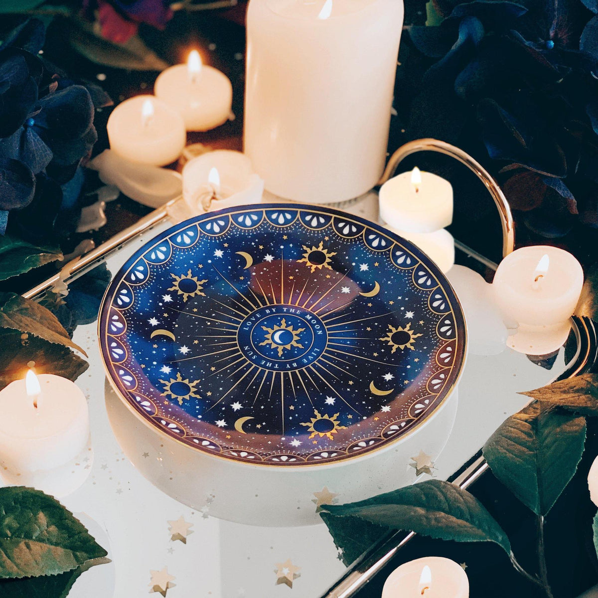 Sun & Moon Plate Blue – Crystal Wonderland
