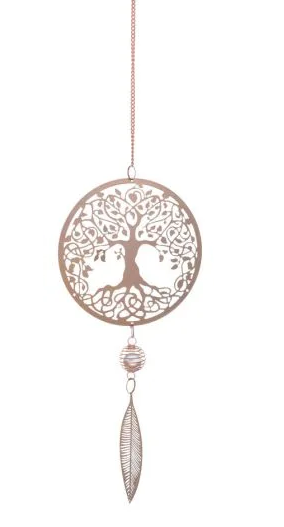 Rose Gold Wind Chime Spiral Crystal Charm Hanging - B – Crystal Wonderland